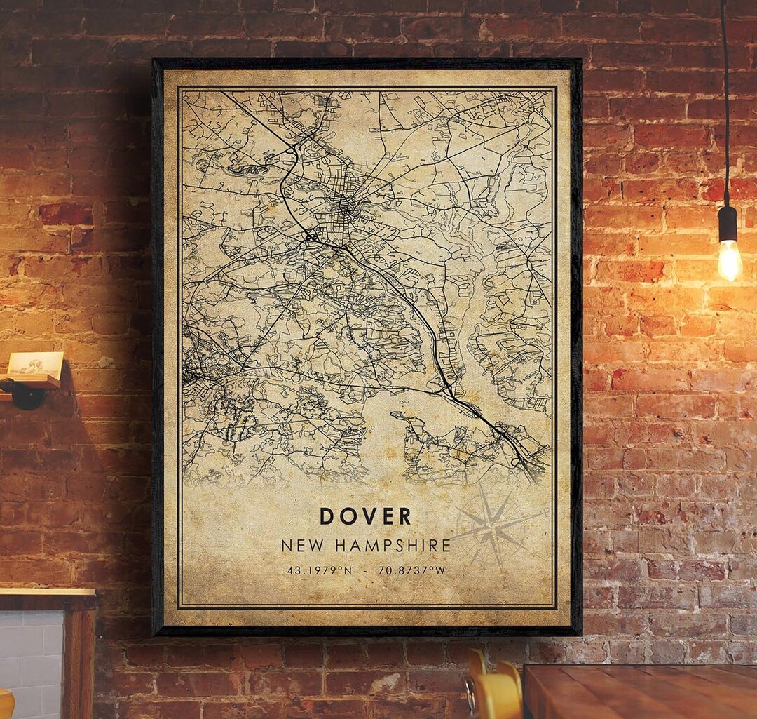 Dover Vintage Map Print | Dover Map | New Hampshire Map Art | Dover New ...