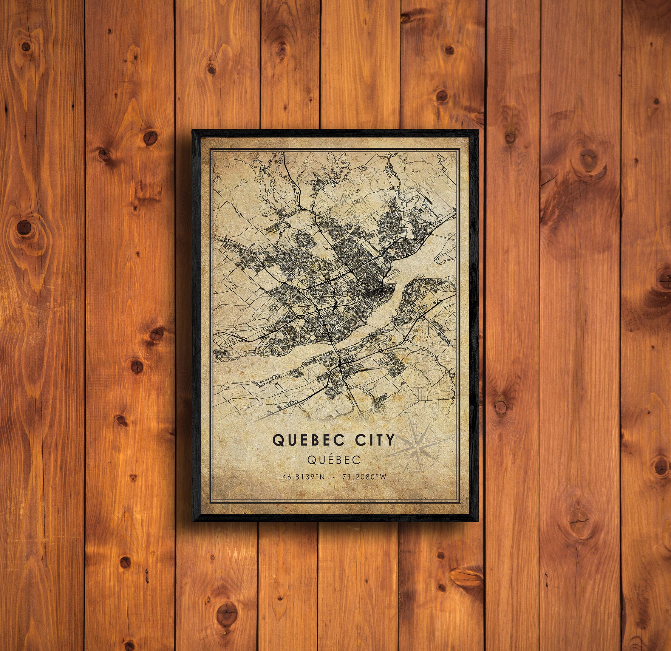 Quebec City Vintage Map Print Quebec City Map Canada Map - Etsy