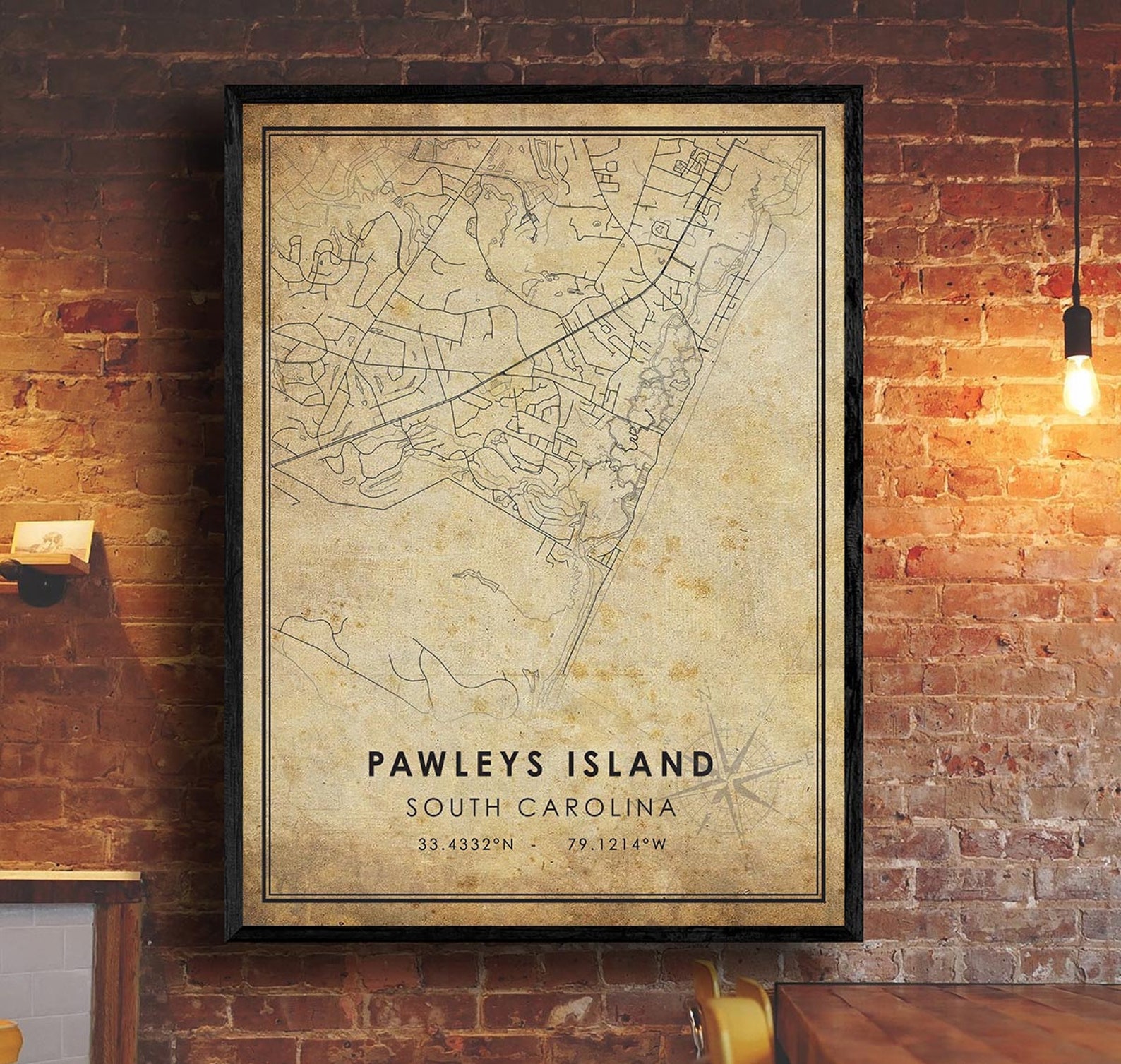 Pawleys Island Map Print Pawleys Island Map South Carolina | Etsy