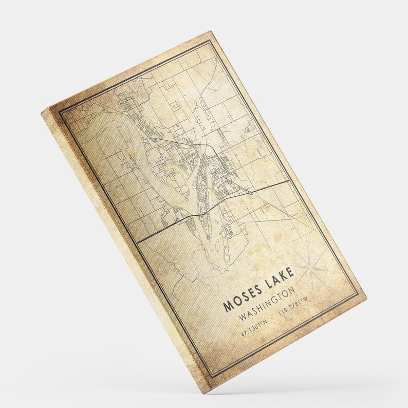 Moses Lake Map Print Moses Lake Map Washington Map Art - Etsy