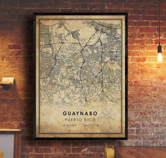 Guaynabo Map Print Guaynabo Map Puerto Rico Map Art - Etsy