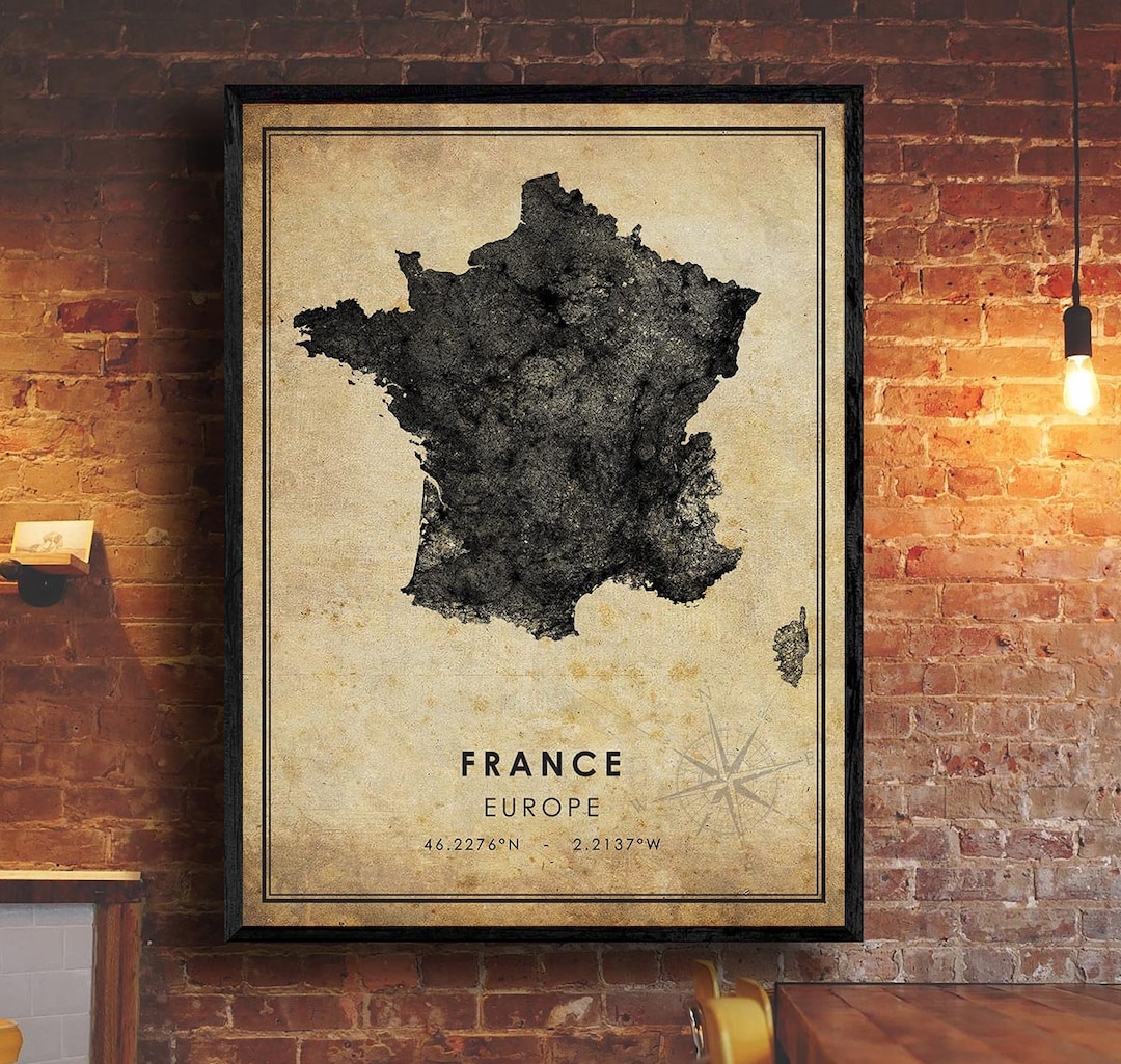 France Map Print France Map France Map Art France City Road Map Poster ...