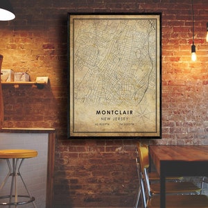 Montclair Map Print Montclair Map New Jersey Map Art Montclair City ...