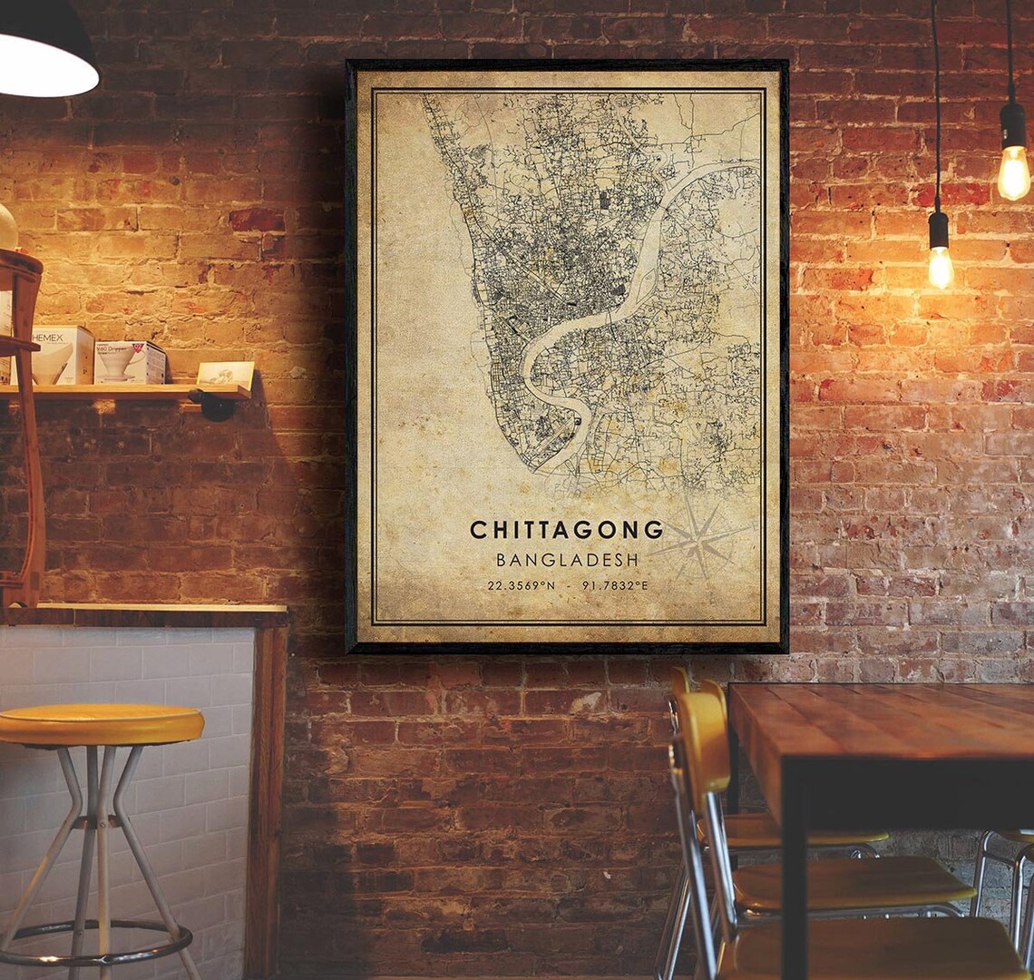 Chittagong Map Print | Chittagong Map | Bangladesh Map Art | Chittagong ...