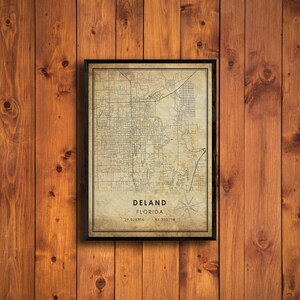 Deland Vintage Map Print Deland Map Florida Map Art | Etsy