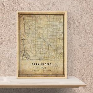 Park Ridge Vintage Map Print Park Ridge Illinois Map Art | Etsy