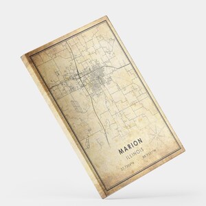 Marion Map Print | Marion Map | Illinois Map Art | Marion City Road Map ...