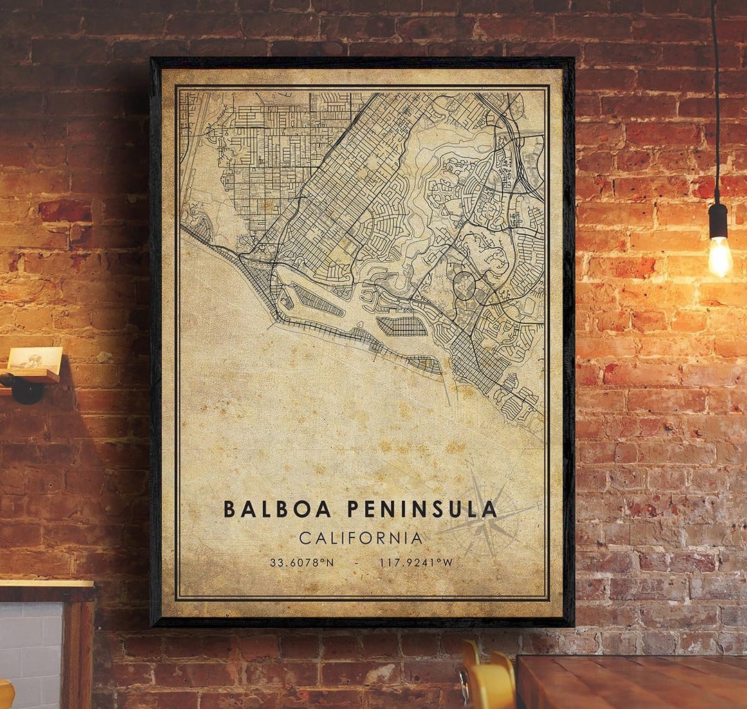 Balboa Peninsula Map Print | Balboa Peninsula Map | California Map Art ...