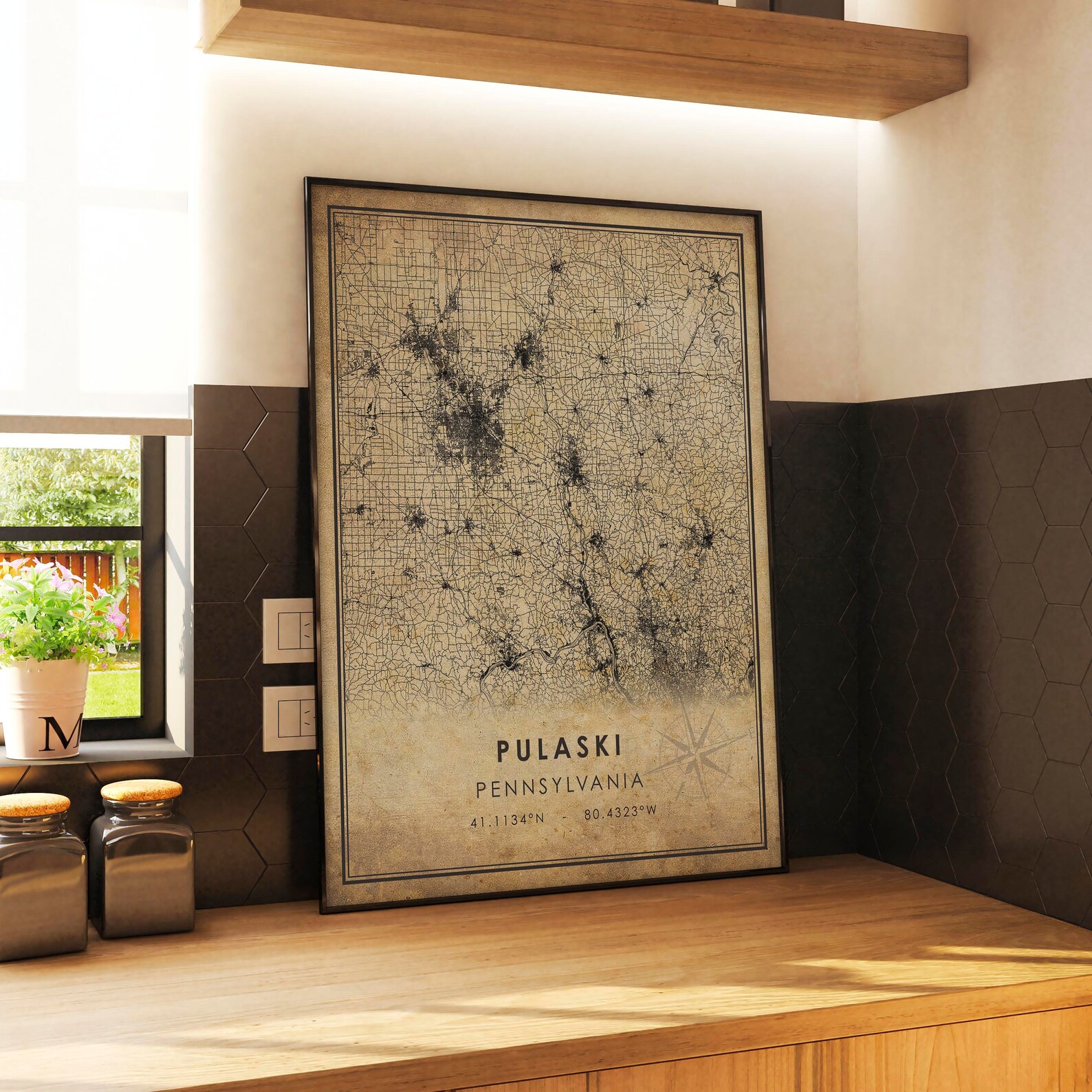 Pulaski Map Print Pulaski Map Pennsylvania Map Art - Etsy