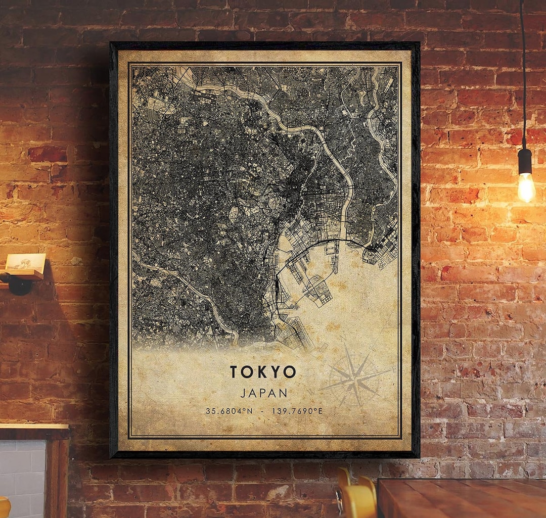 Tokyo Map Print | Tokyo Map | Japan Map Art | Tokyo City Road Map ...
