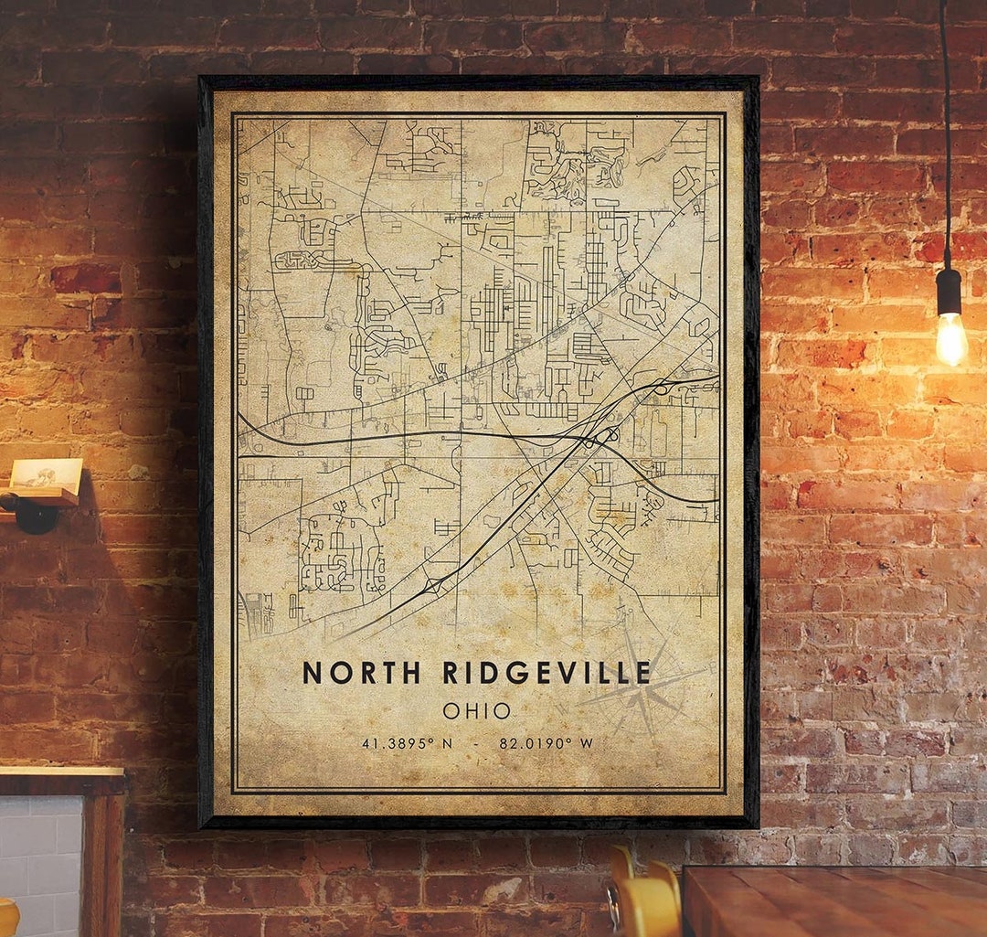North Ridgeville Map Print | North Ridgeville Map | Ohio Map Art ...