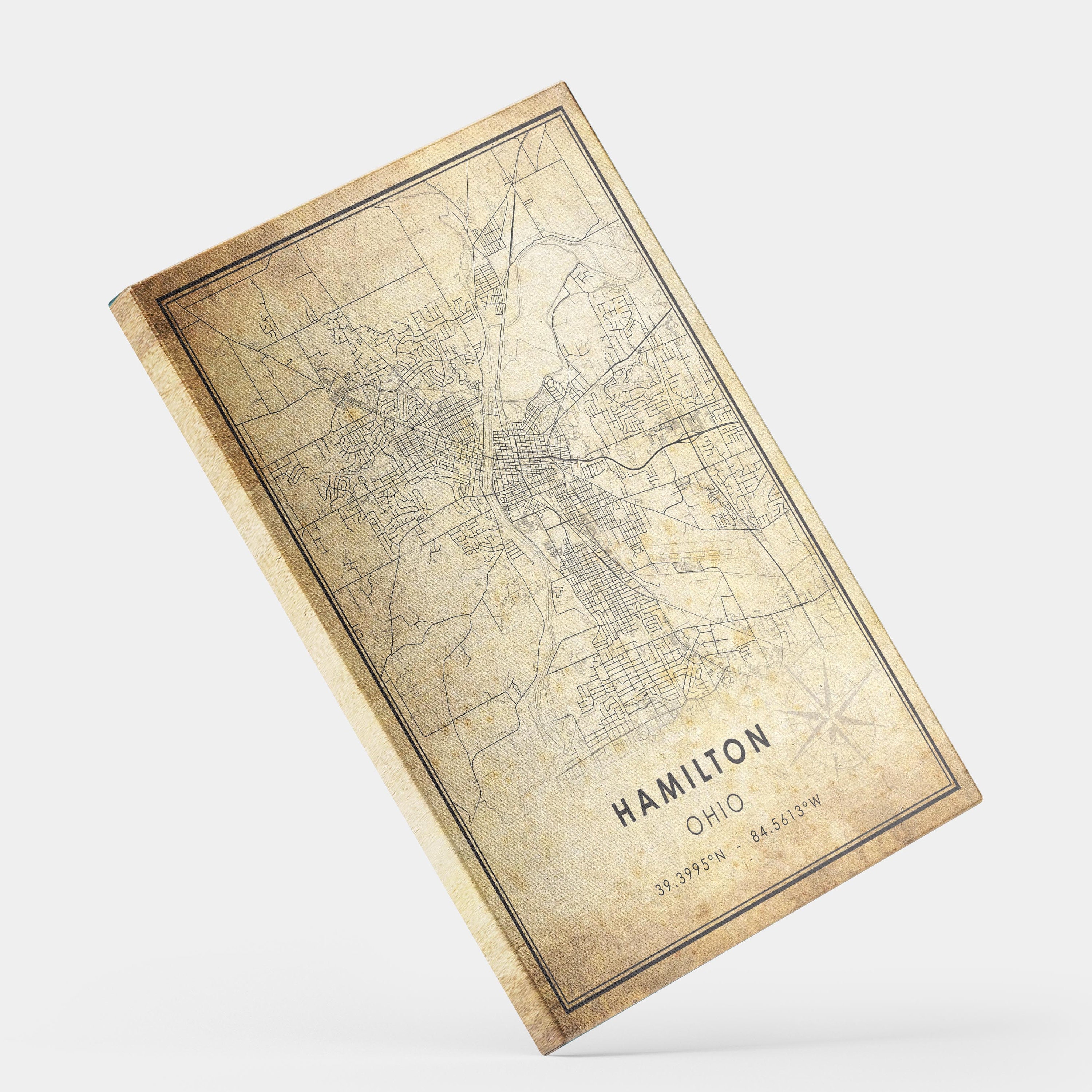 Hamilton Map Print Hamilton Map Hamilton Ohio Map Art - Etsy