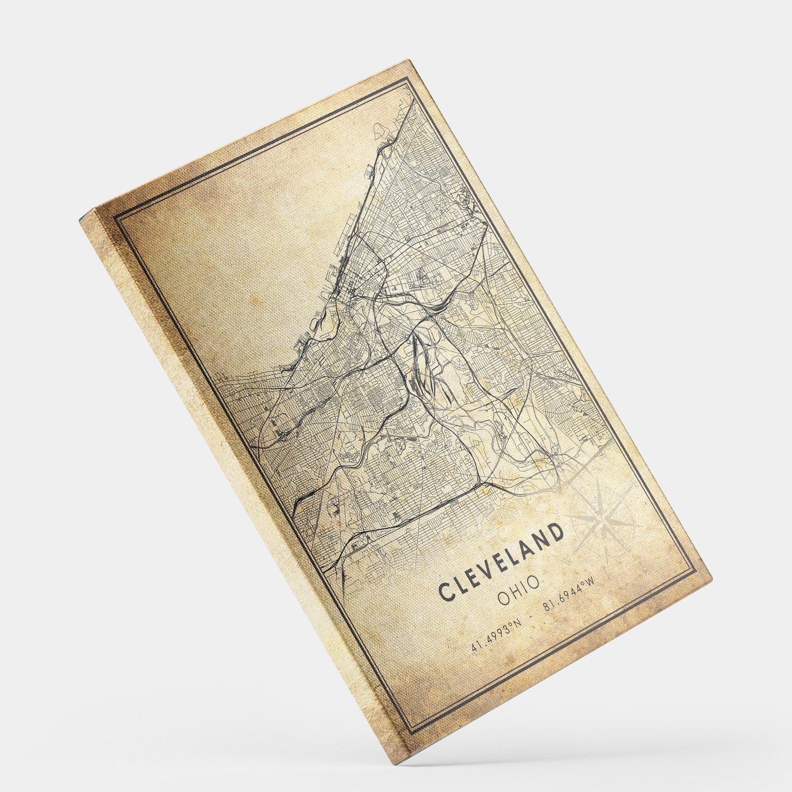 Cleveland Vintage Map Print Cleveland Map Ohio Map Art - Etsy