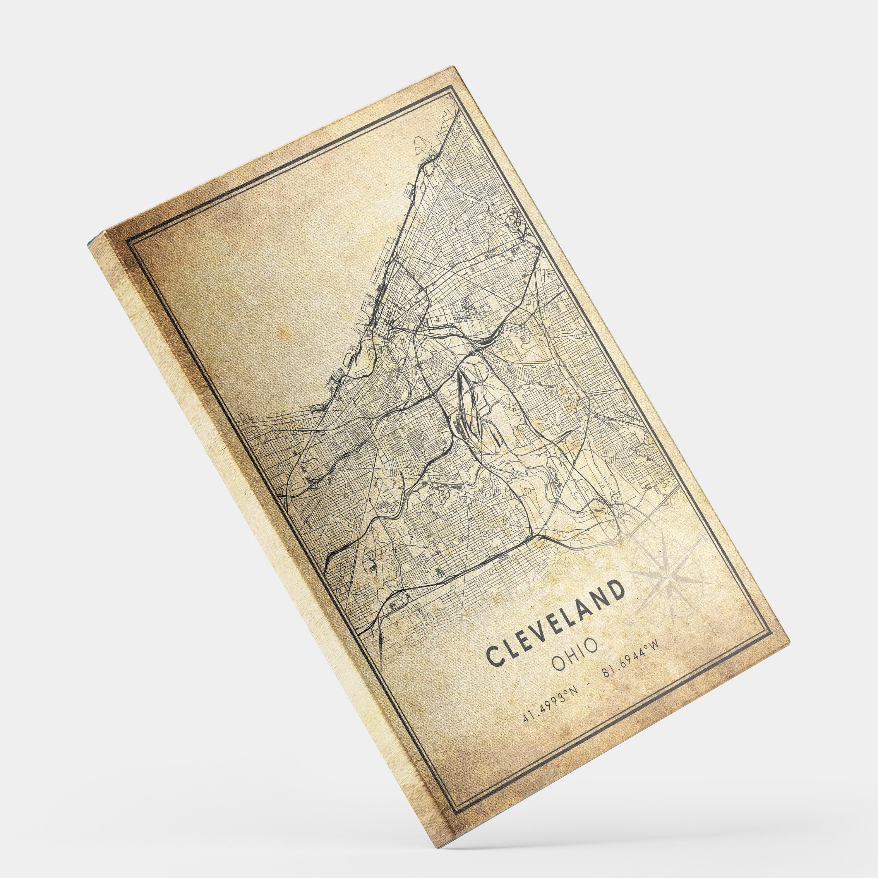 Cleveland Vintage Map Print Cleveland Map Ohio Map Art - Etsy