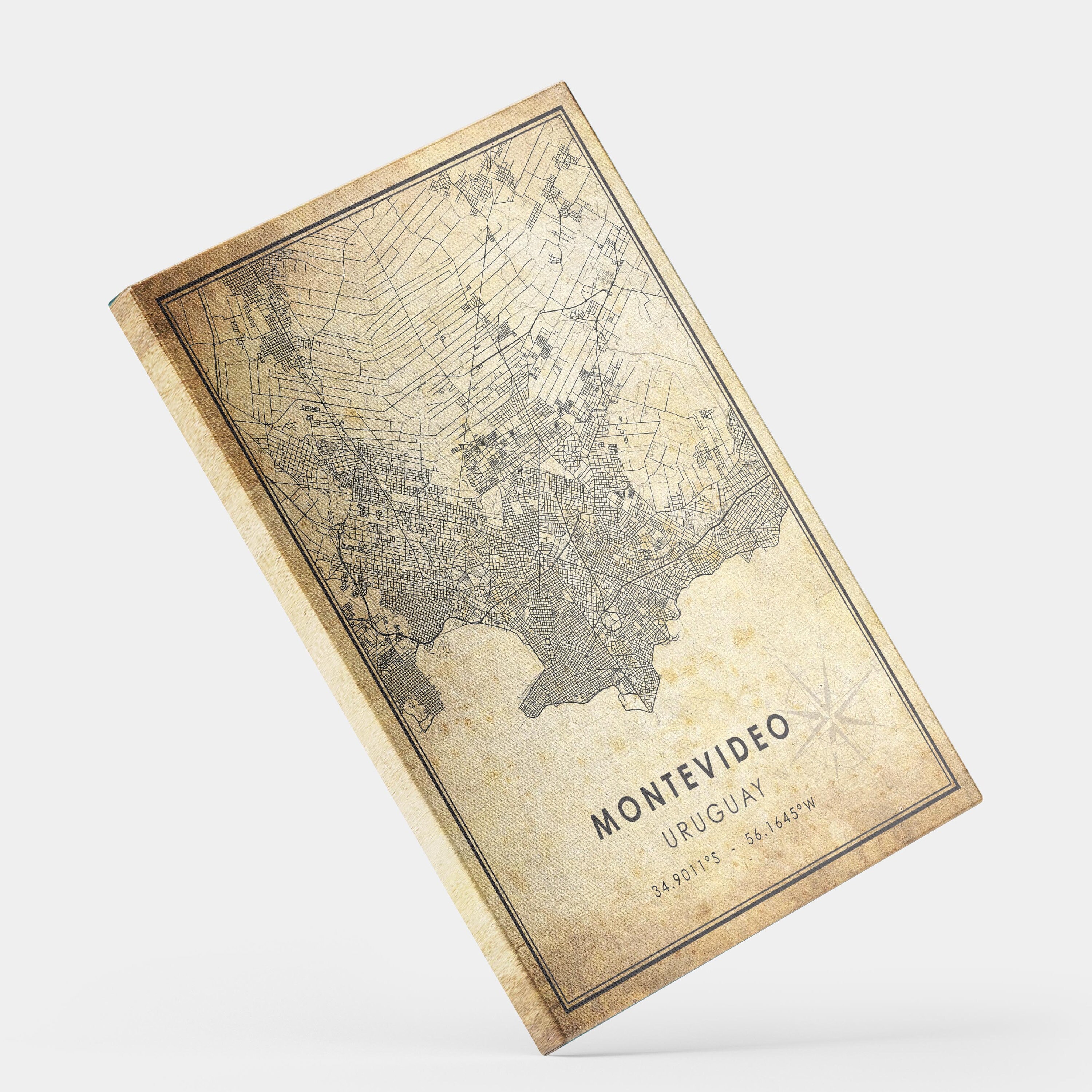 Montevideo Vintage Map Print | Montevideo Map | Uruguay Map Art ...