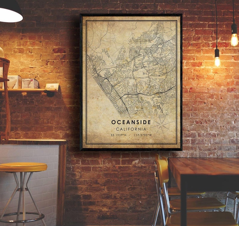 Oceanside Map Print | Oceanside Map | California Map Art | Oceanside ...