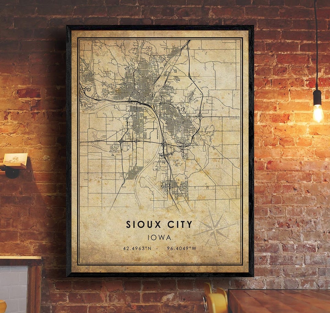 Sioux City Map Print | Sioux City Map | Iowa Map Art | Sioux City City ...