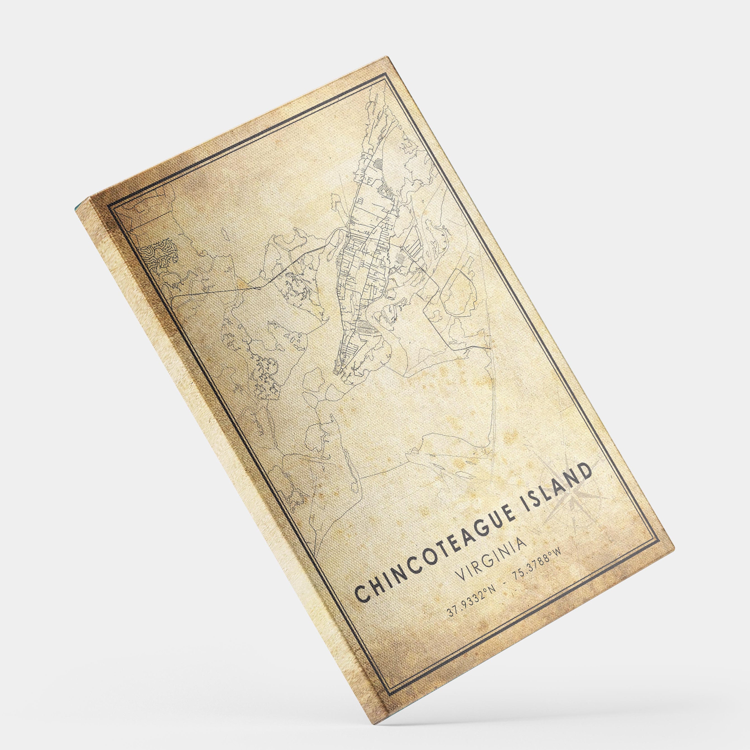 Chincoteague Island Map Print | Chincoteague Island Map | Virginia Map ...