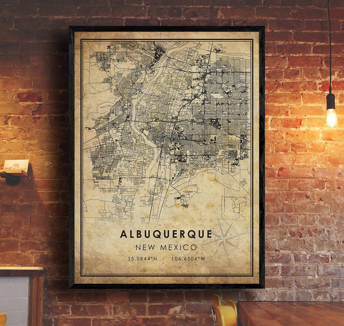 Albuquerque Vintage Map Print Albuquerque Map New Mexico - Etsy