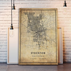 Stockton Map Print | Stockton Map | California Map Art | Stockton City ...
