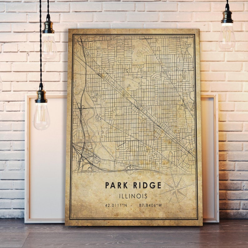 Park Ridge Vintage Map Print Park Ridge Illinois Map Art - Etsy
