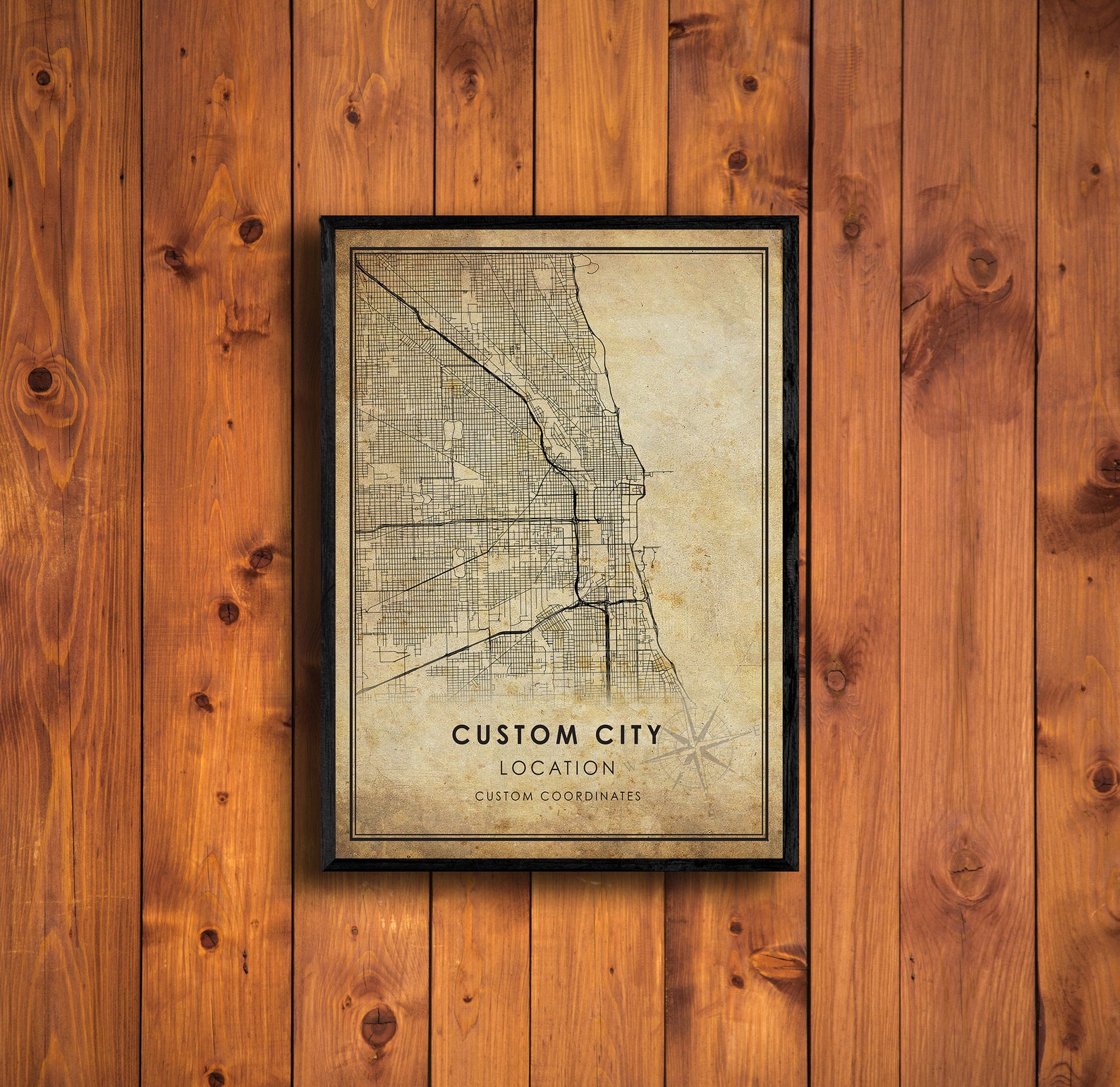 Custom City Vintage Map Print Custom Map Custom Map Art - Etsy