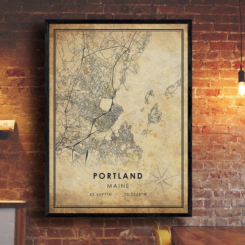 Maine Map Art - Etsy