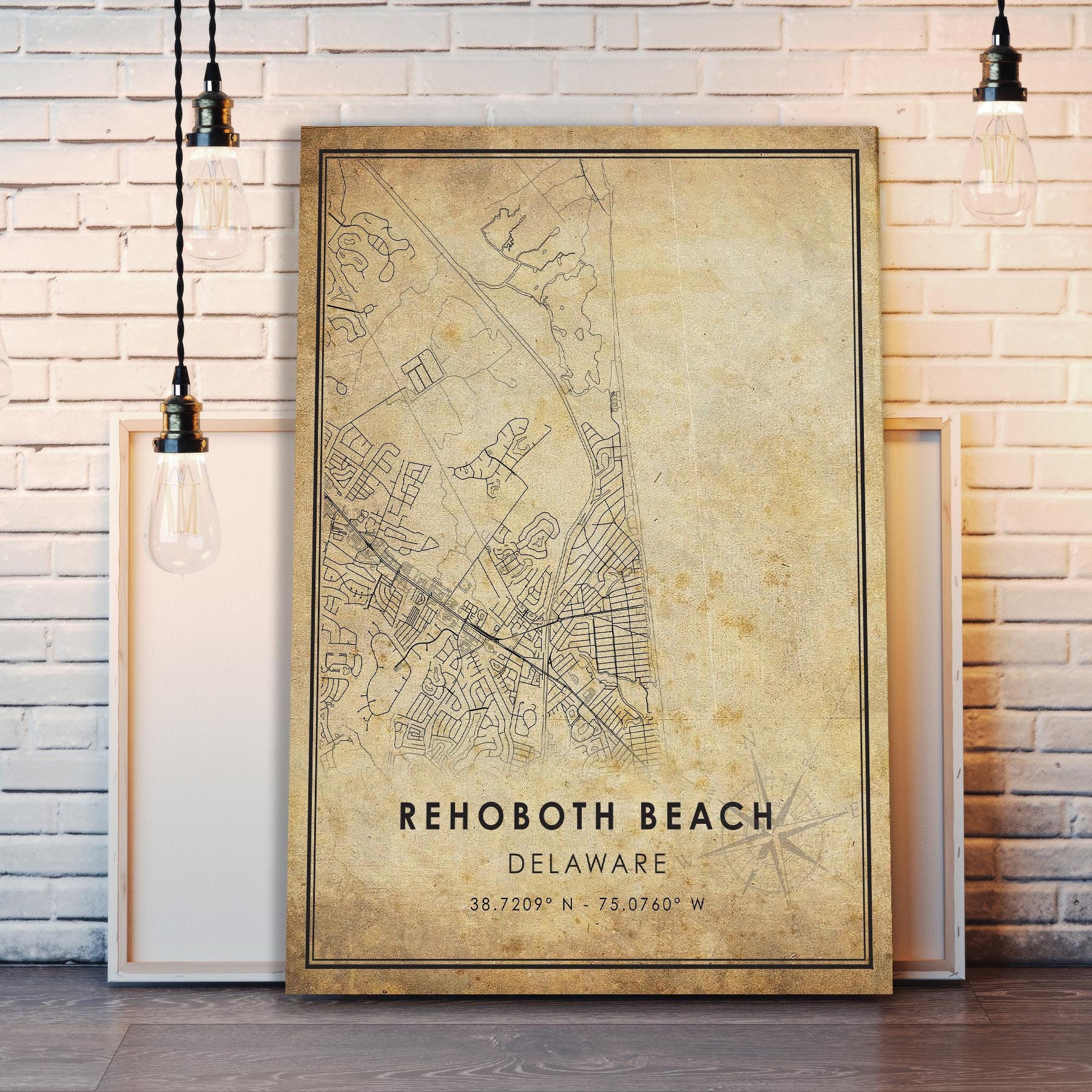 Rehoboth Beach Vintage Map Print Rehoboth Beach Map - Etsy