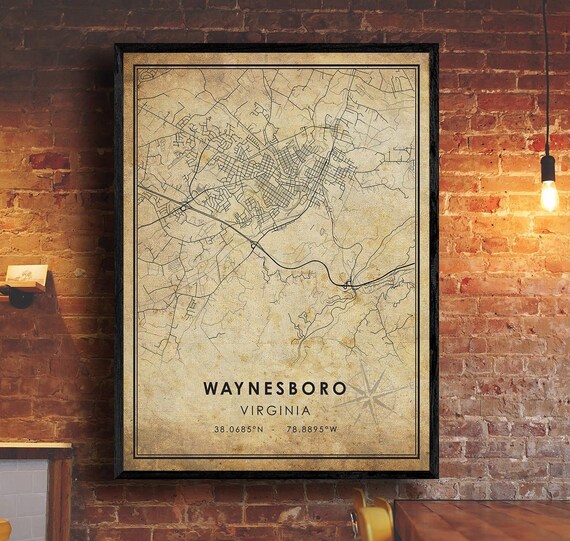 Waynesboro Map Print Waynesboro Map Virginia Map Art - Etsy