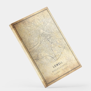 Lowell Vintage Map Print | Lowell Map | Massachusetts Map Art | Lowell ...