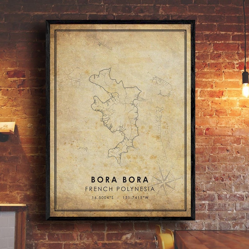 Bora Bora Map - Etsy