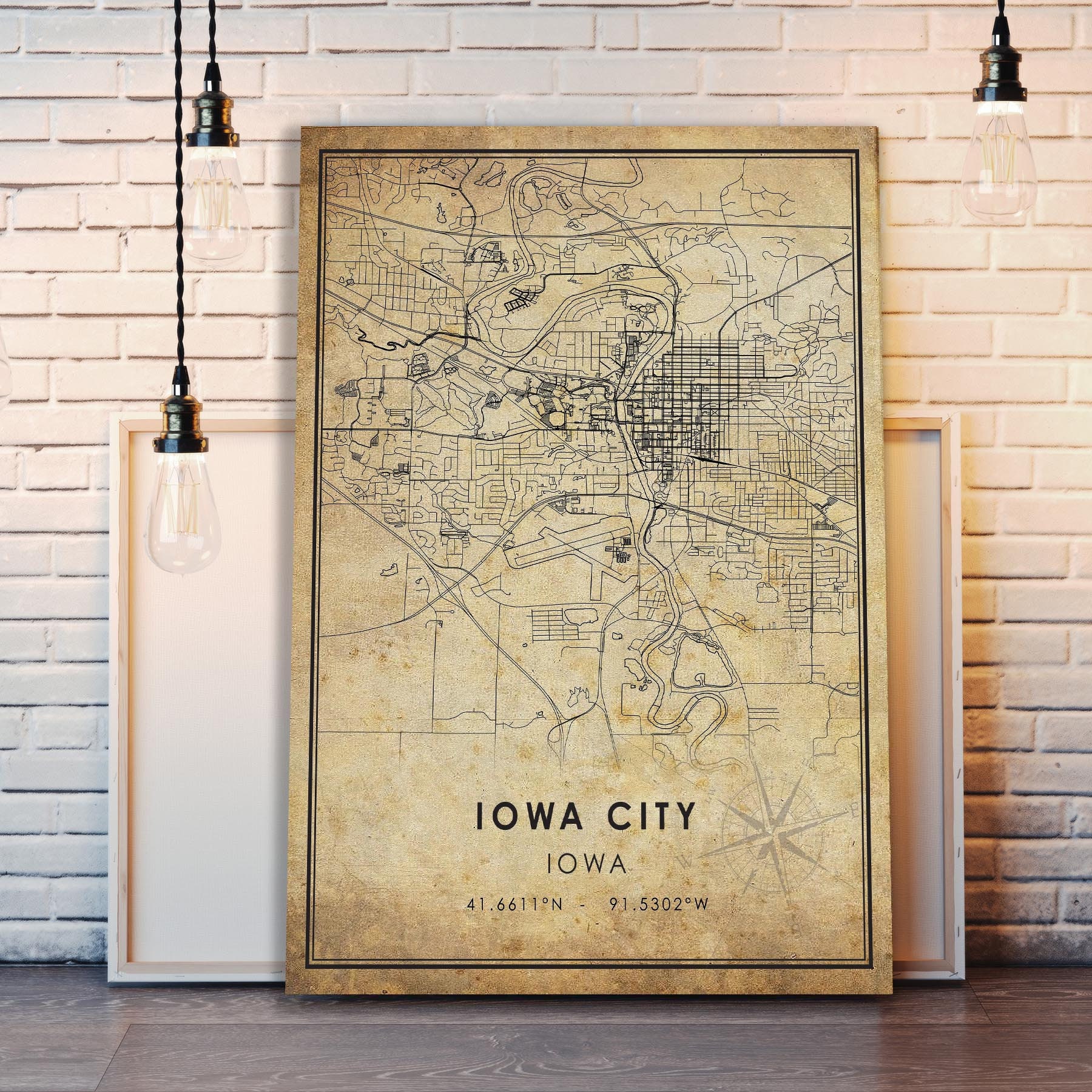 Iowa City Vintage Map Print Iowa City Map Iowa Map Art - Etsy