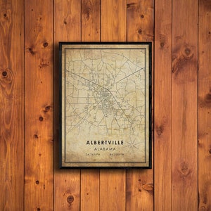 Albertville Map Print Albertville Map Alabama Map Art | Etsy