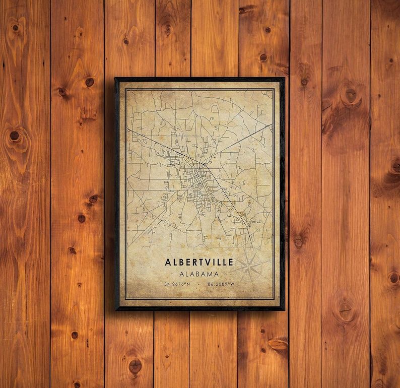 Albertville Map Print Albertville Map Alabama Map Art | Etsy