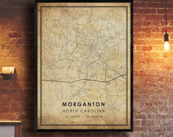 Morganton Road Map | Etsy