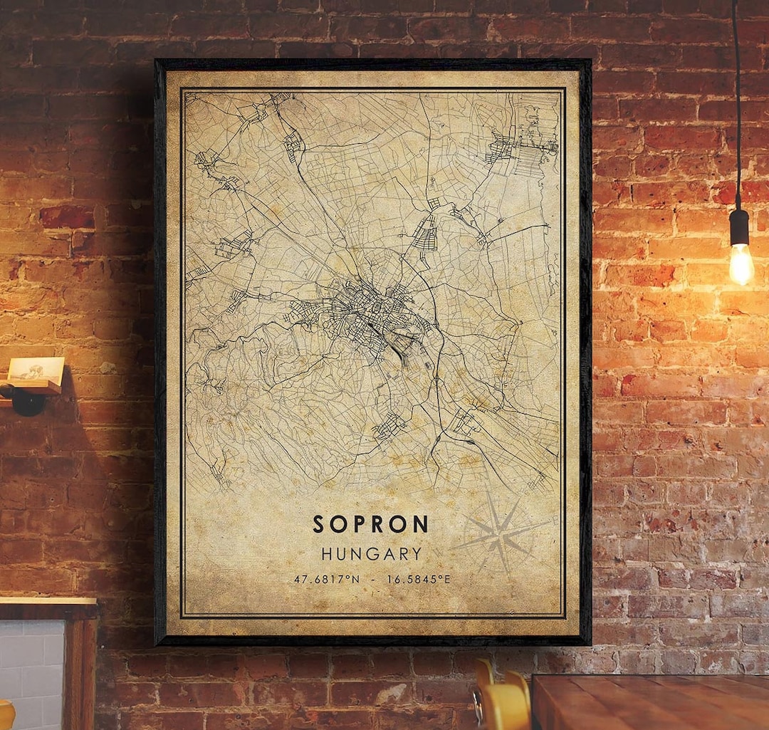 Sopron Map Print | Sopron Map | Hungary Map Art | Sopron City Road Map ...