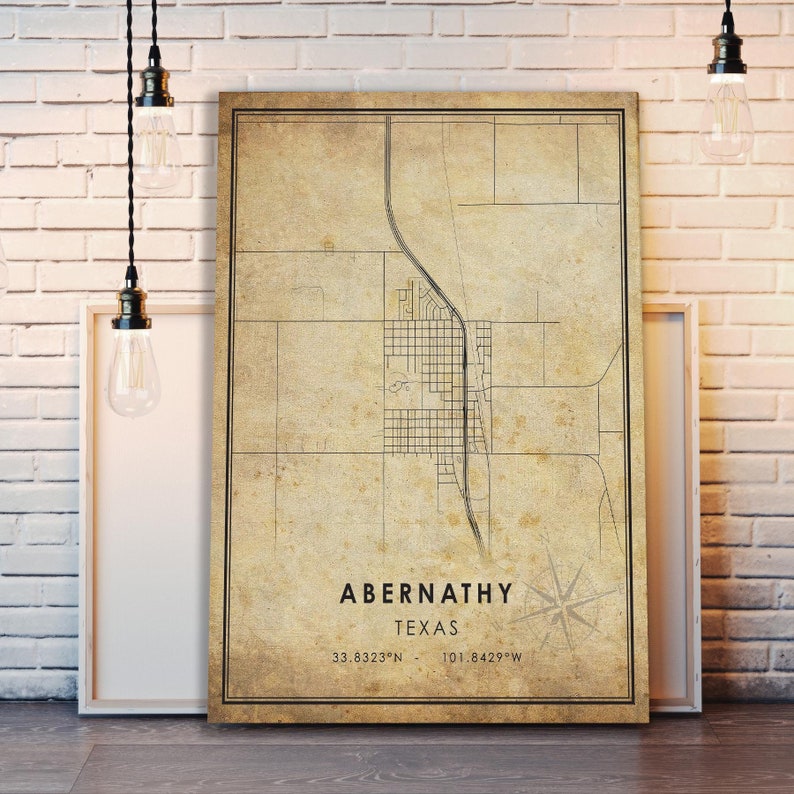 Abernathy Vintage Map Print Abernathy Map Abernathy Texas - Etsy