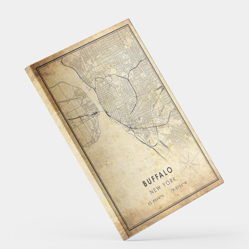 Buffalo Vintage Map Print Buffalo Map New York Map Art - Etsy
