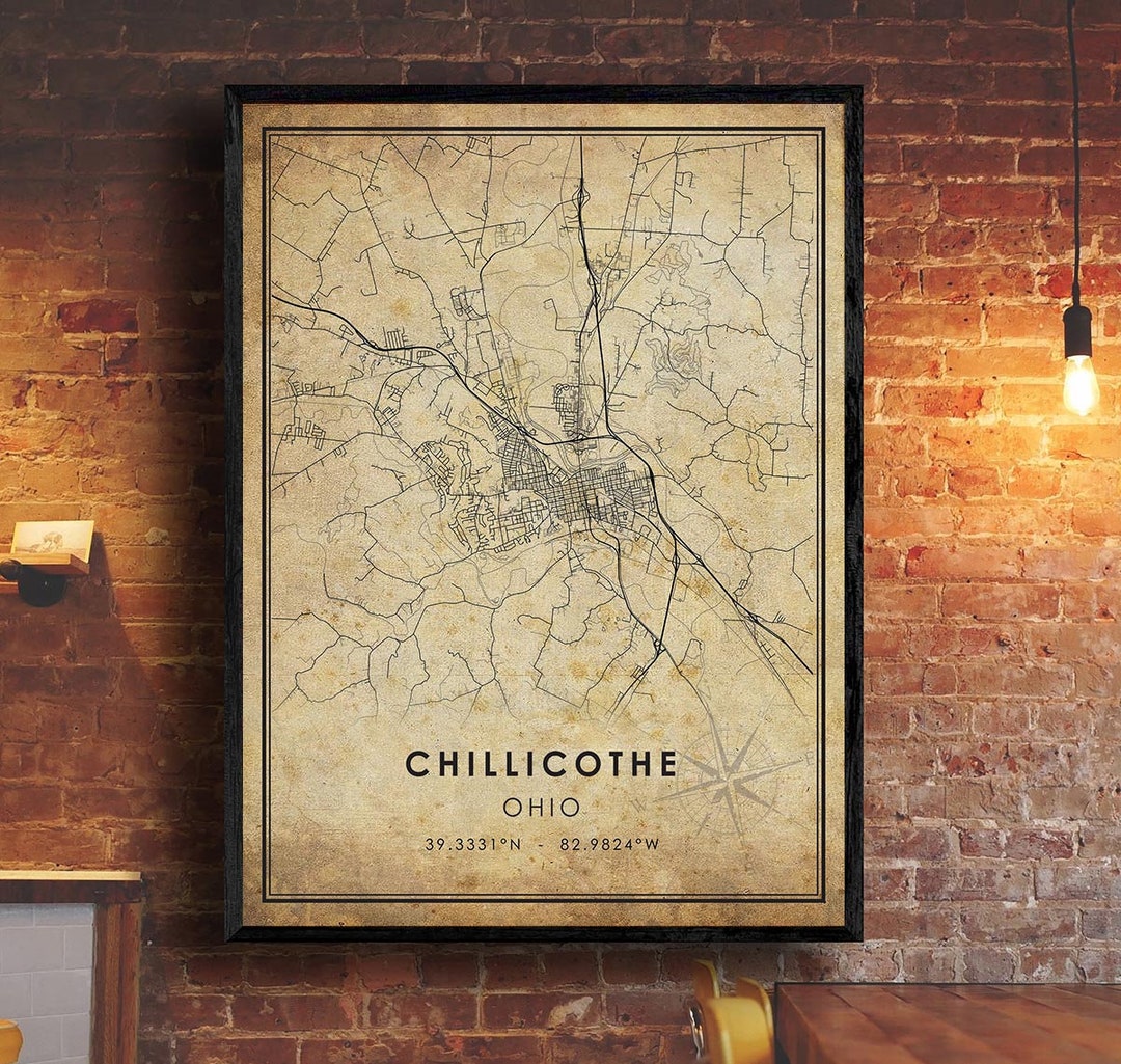 Chillicothe Map Print | Chillicothe Map | Ohio Map Art | Chillicothe ...