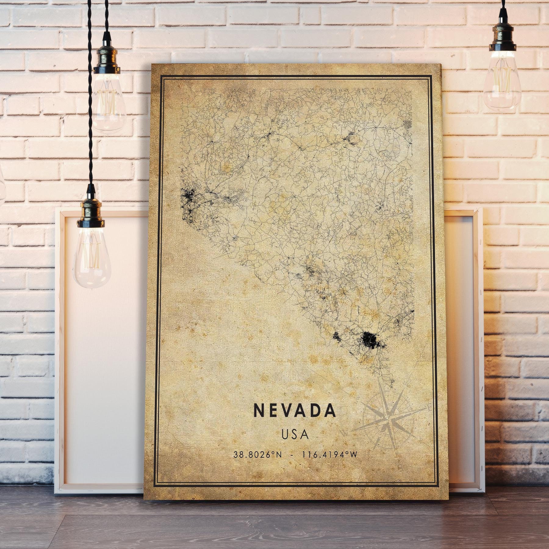 Nevada Vintage Map Print Nevada Map Nevada Map Art - Etsy