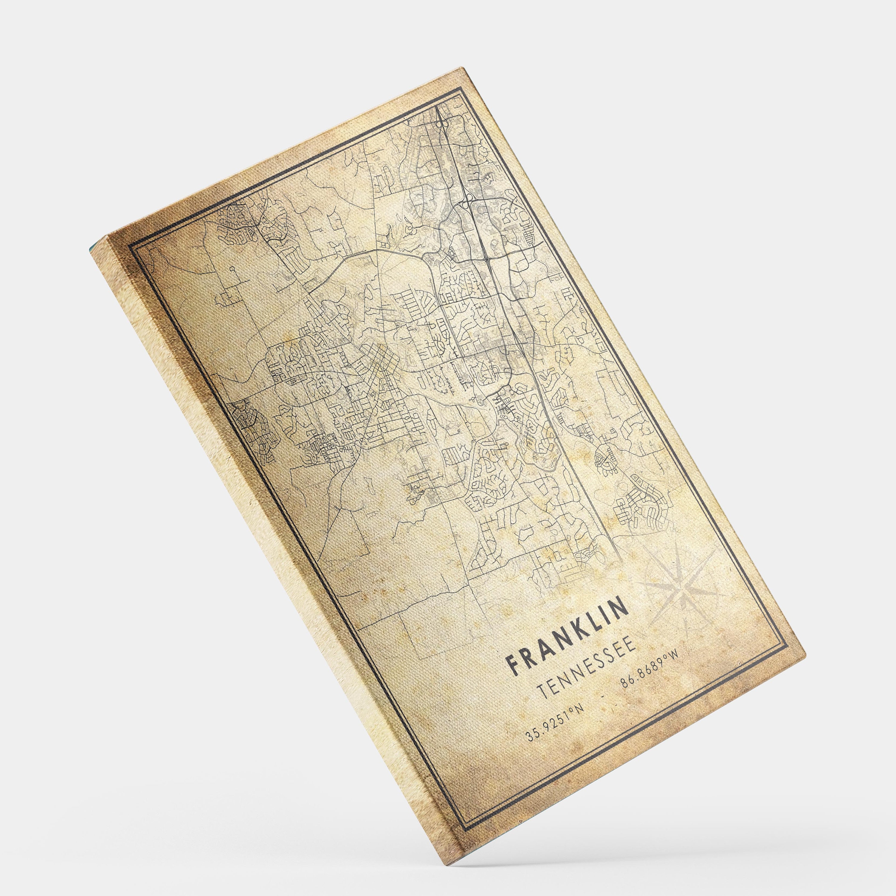 Franklin Map Print Franklin Map Tennessee Map Art - Etsy