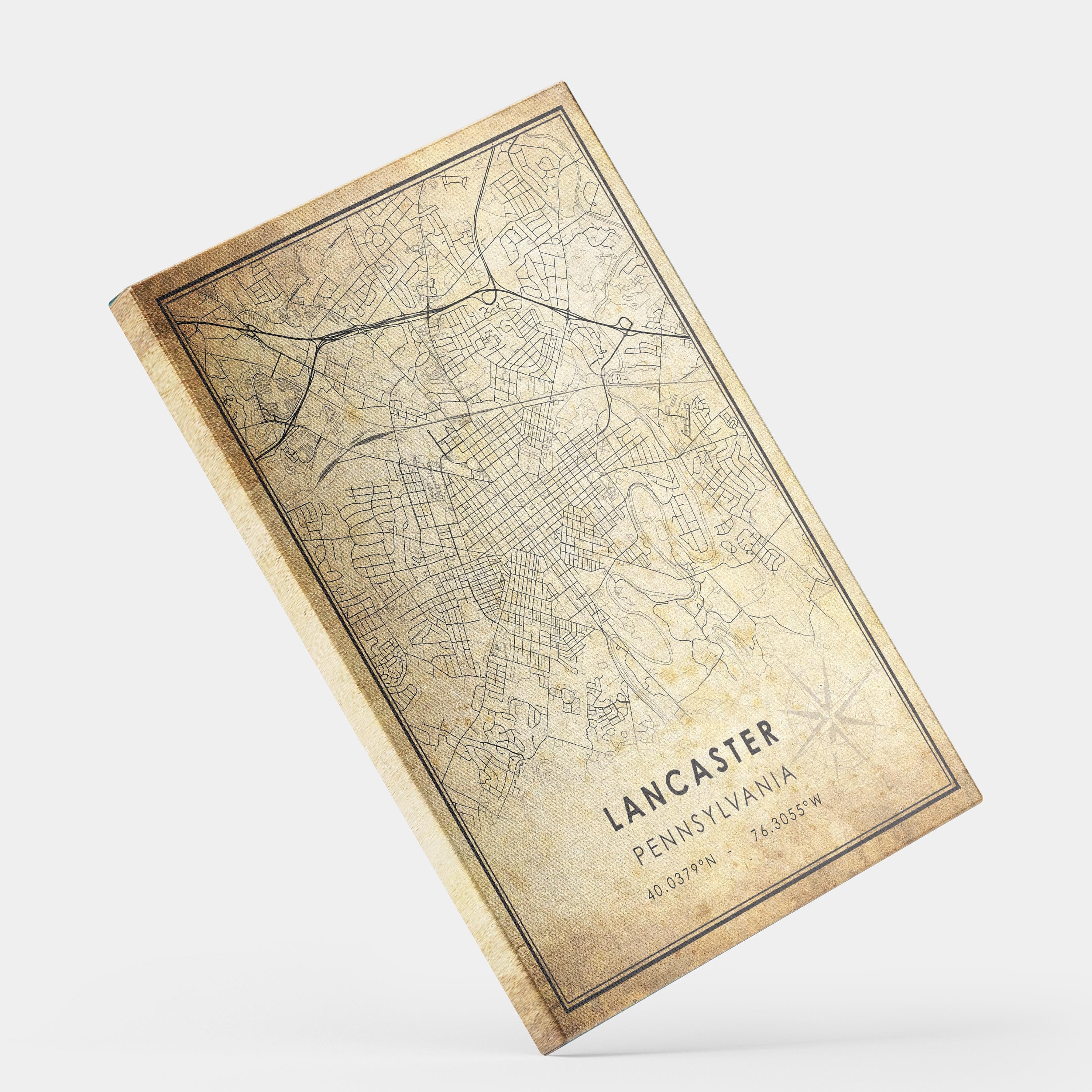 Lancaster Vintage Map Print Lancaster Map Pennsylvania Map - Etsy