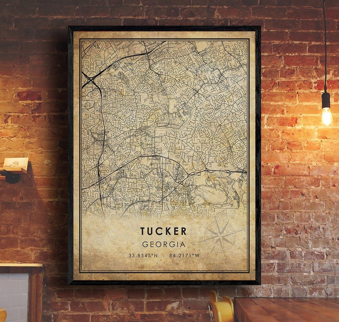 Tucker Map Print | Tucker Map | Georgia Map Art | Tucker City Road Map ...