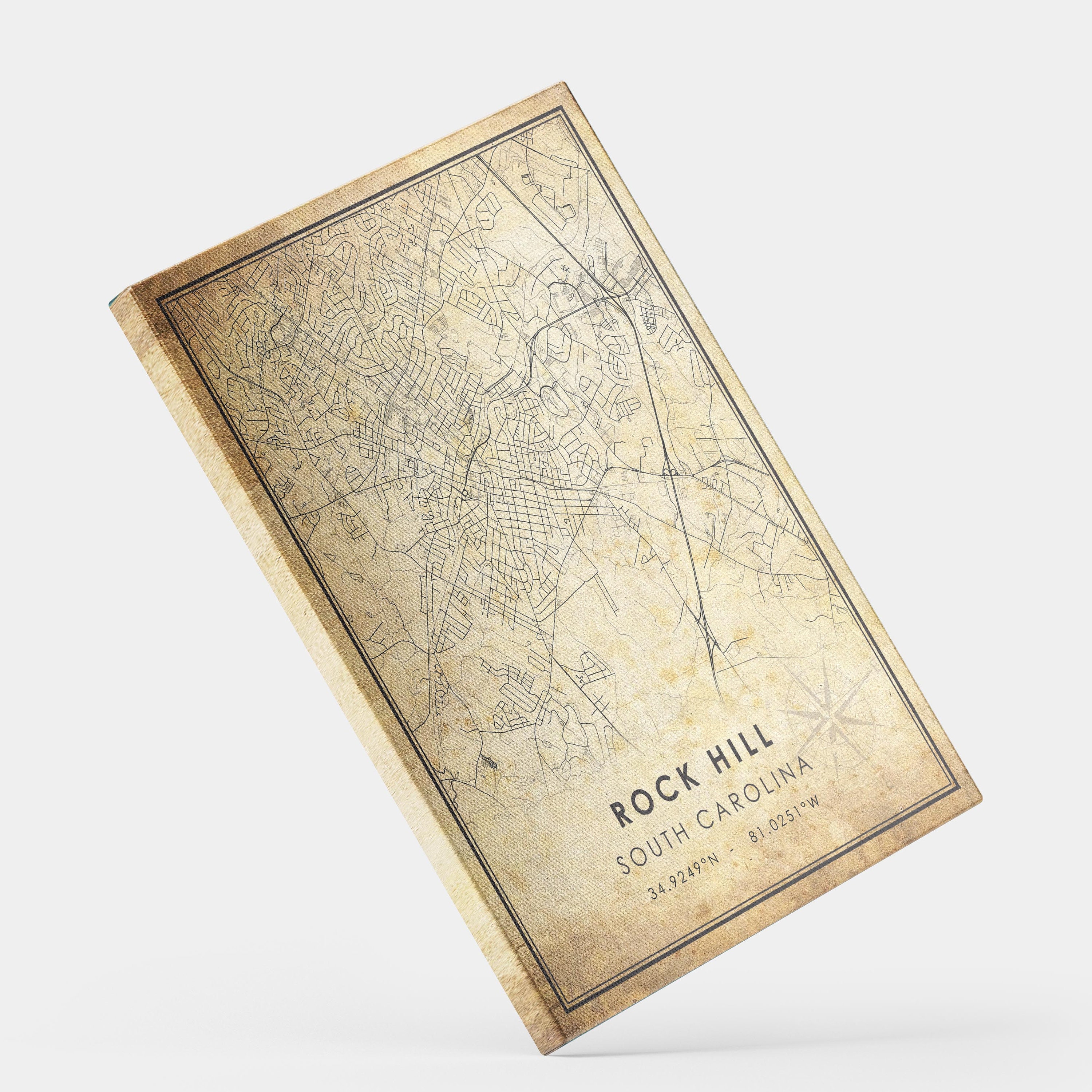 Rock Hill Map Print | Rock Hill Map | South Carolina Map Art | Rock ...