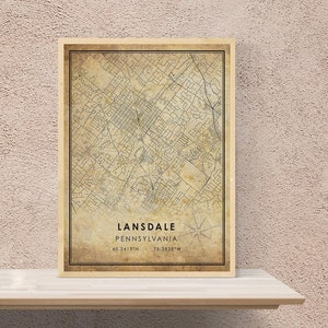Lansdale Map Print Lansdale Map Pennsylvania Map Art | Etsy