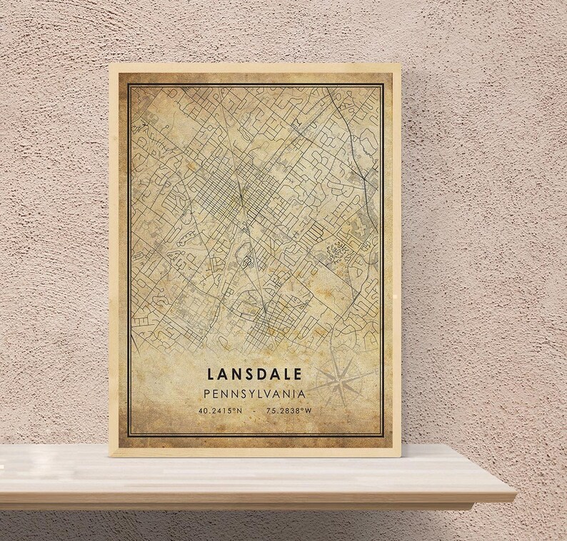 Lansdale Map Print Lansdale Map Pennsylvania Map Art | Etsy