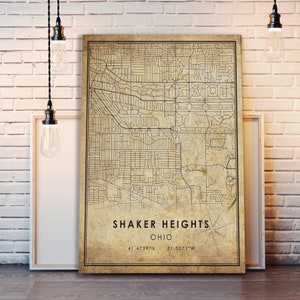 Shaker Heights Map Print | Shaker Heights Map | Ohio Map Art | Shaker ...