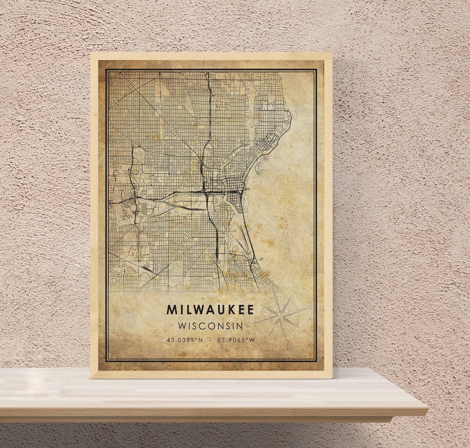 Milwaukee Vintage Map Print Milwaukee Map Wisconsin Map - Etsy