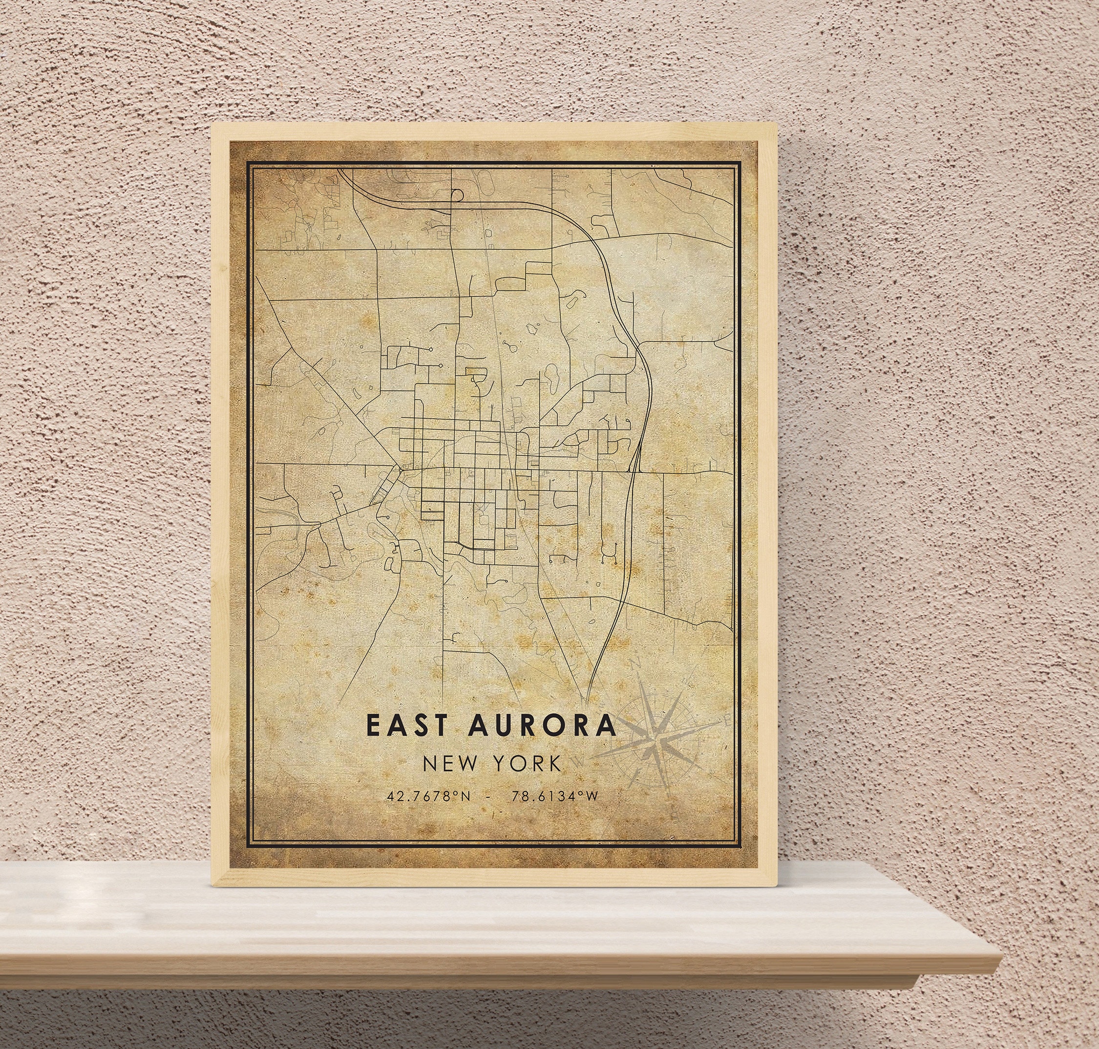 East Aurora Vintage Map Print East Aurora New York Map | Etsy