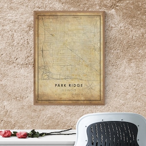 Park Ridge Vintage Map Print Park Ridge Illinois Map Art | Etsy